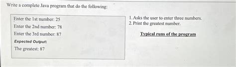 Solved Write A Complete Java Program That Do The Following
