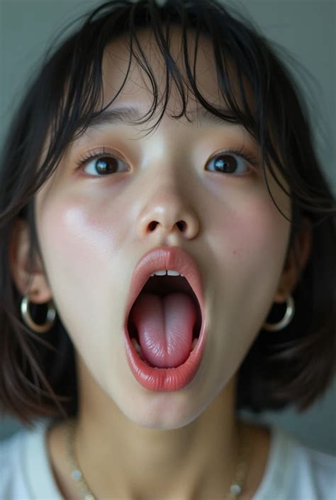Japanese Pretty Girl Mouth Wide Open Live Action The Uvula Is Clearly