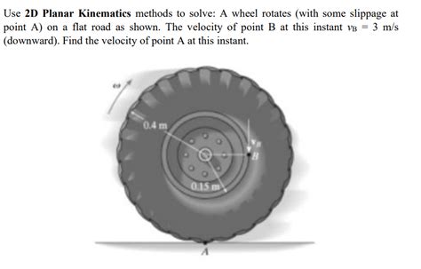 Solved Use D Planar Kinematics Methods To Solve A Wheel Chegg