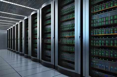 Power Hub Server Room Interior In A High Tech Datacenter Created With