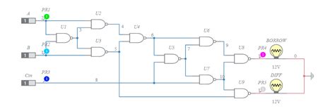 full subtractor circuit diagram using nand gate