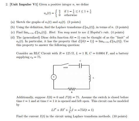 Solved 2 Unit Impulse V1 Given A Positive Integer N We