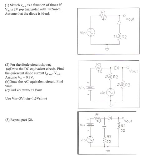 Solved Sketch V Out As A Function Of Time T If V In Is V Chegg Com