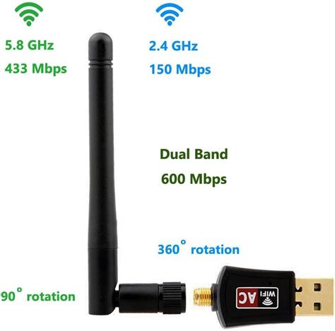 USB Wireless Adapter 600Mbps Realtek RTL8811CU Chipset With 2 dBi ...