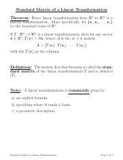 Standard Matrix Of A Linear Transformation Pdf Standard Matrix Of A Linear Transformation