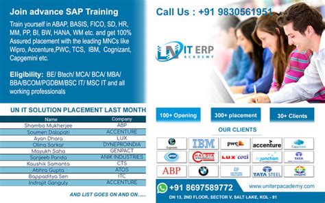 Btech Mca Bca Mba Bcom Join Sap Training With 100 Placement Software