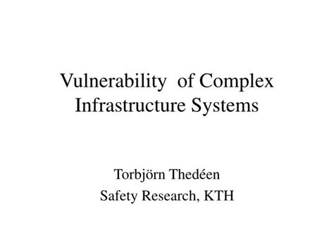 Ppt Vulnerability Of Complex Infrastructure Systems Powerpoint