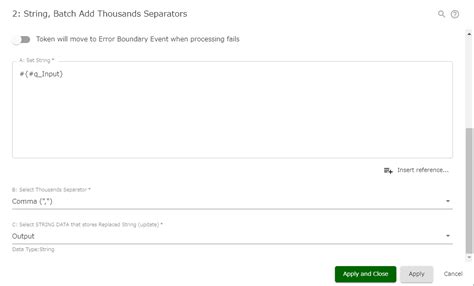 string batch add thousands separators questetra support