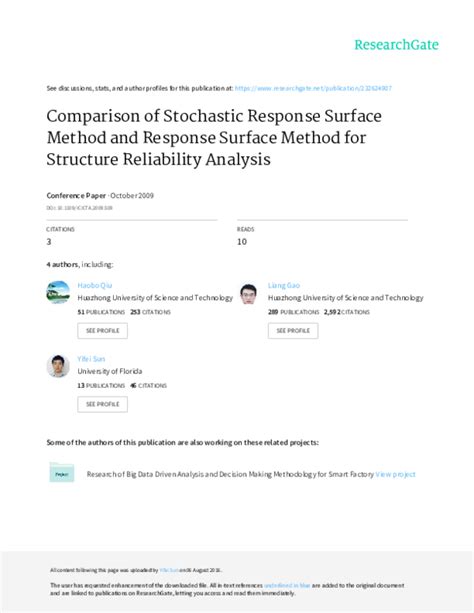 Pdf Stochastic Vs Traditional Response Surface Methods