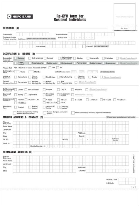 Hdfc Bank Deposit Slip Form In Pdf Download