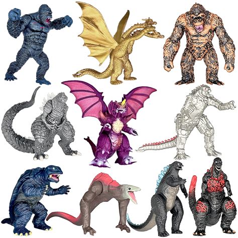 10 Piece Godzilla Vs Kong Action Figures Set Movable Joints King Of Monsters Cake Toppers