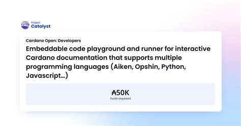 Embeddable Code Playground And Runner For Interactive Cardano