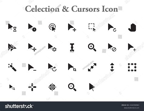 Illustration Selection Cursors Icon Symbol Set Stock Vector Royalty