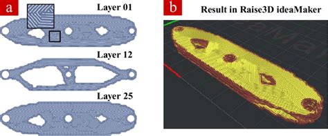 path generation result a extrusion paths of top mid and bottom