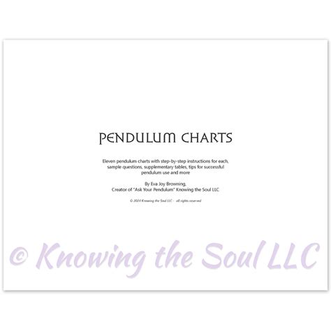 Printable Pendulum Charts Bundle All 11 Charts For One Great Price