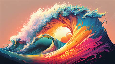 Colorful Illustration Of Waves Powerpoint Background For Free Download Slidesdocs