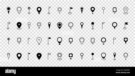 Set Black Location Pin Icon Map Pin Place Marker Destination Symbol Modern Map Marker Pointer