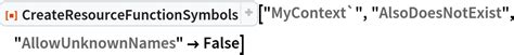 Createresourcefunctionsymbols Wolfram Function Repository