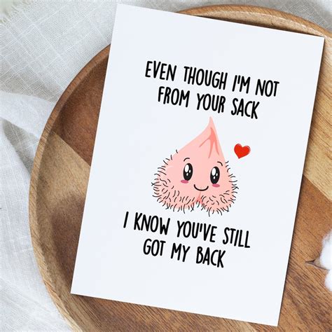 Funny Birthday Card For Step Dad Even Though Im Not From Your Sack Card Bonus Dad Fathers Day