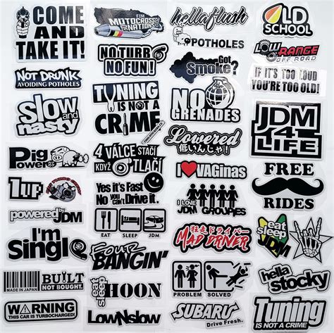 Buy 41pcs Jdm Car Sticker Racing Decale For Cars Motorcycle Helmet
