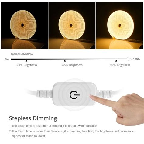 TCS Lampu LED Strip Flexible Dimmable Touch Switch 120 LED 24W 3M TCS120 Warm White