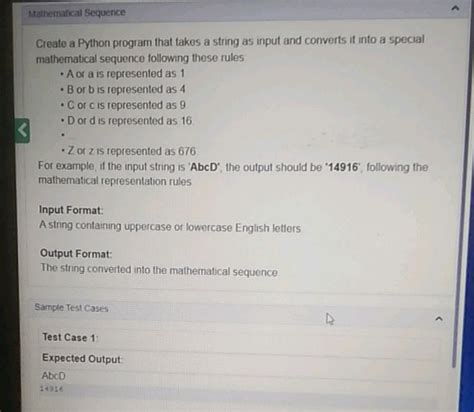 Mathematical SequenceCreate A Python Program StudyX