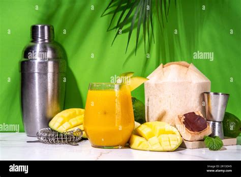 Mango Coconut Margarita Cocktail Non Alcoholic Mocktail Indian Mango