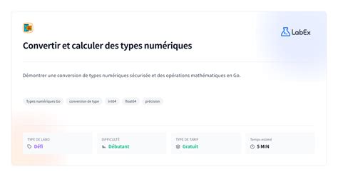 Convertir Et Calculer Des Types Numériques Labex