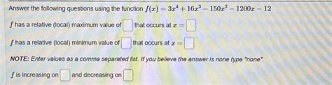 Solved Answer The Following Questions Using The Function Chegg Com