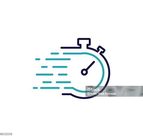 빠른 타이머 라인 아이콘입니다 빠른 스톱워치 아이콘 서비스 제공 벡터 로고입니다 속도에 대한 스톡 벡터 아트 및 기타 이미지 속도 스톱워치 달리기 Istock