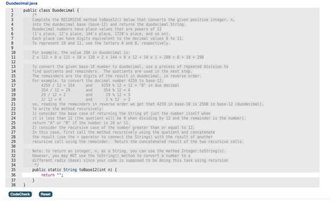 Solved Complete The Recursive Method Tobase12 Below Tha