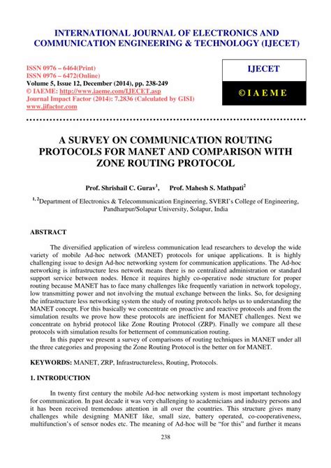 Pdf 32 A Survey On Communication Routing Survey On Communication