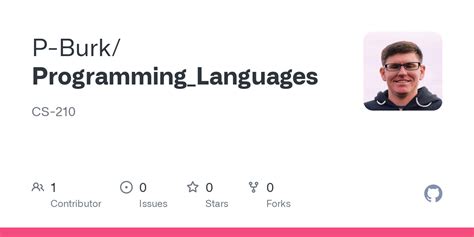 GitHub P Burk Programming Languages CS 210
