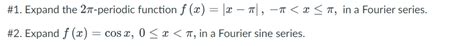 Solved 1 Expand the 2π periodic function f x xπ π Chegg com