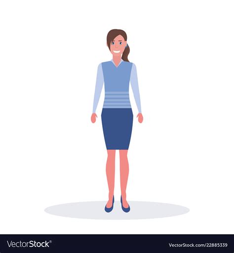 Businesswoman Standing Pose Business Woman Office Vector Image