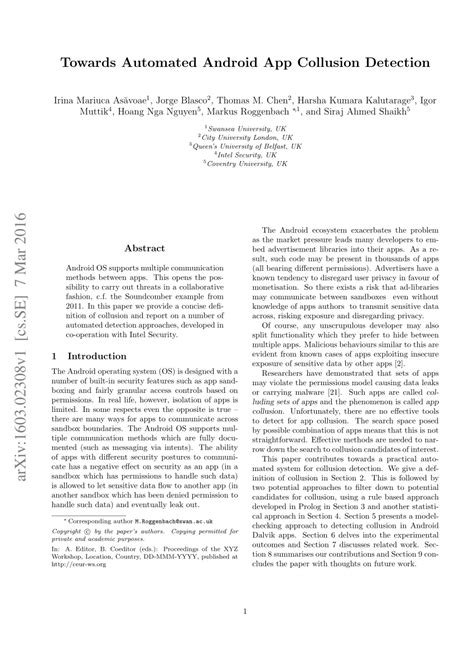 Pdf Towards Automated Android App Collusion Detection