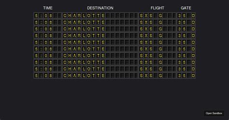 Split Flap Departure Board Forked Codesandbox