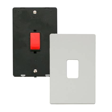 Click Definity Metal White A Gang Double Pole Switch With Black Insert UKES