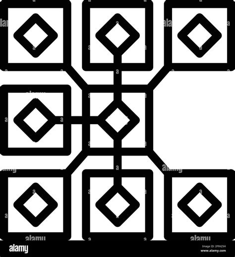 Virtual Blockchain Icon Outline Virtual Blockchain Vector Icon For Web Design Isolated On White