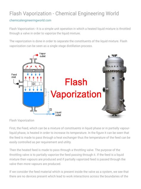 flash vaporization chemical engineering world1 pdf enthalpy