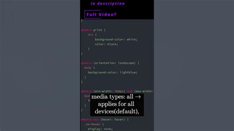 💻 css 30a 💻 media queries intro and types 💻 css css3 csscourse html