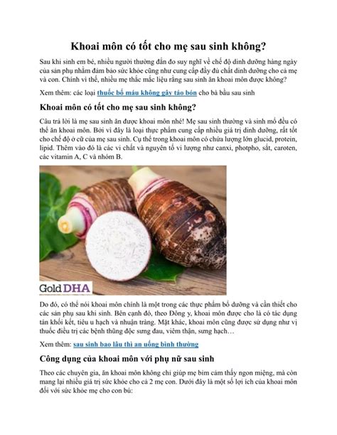 PPT Khoai môn có tốt cho mẹ sau sinh không PowerPoint Presentation ID