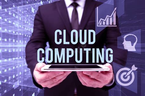 Sign Displaying Cloud Computing Business Idea Use A Network Of Remote Servers Hosted On The