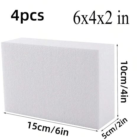 4pcs Foam Blocks Polystyrene Bricks 15x10x5cm For Art And Craft School