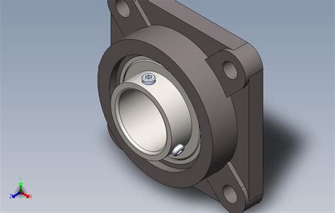 四螺栓法兰轴承单元50mm SOLIDWORKS 2015 模型图纸免费下载 懒石网