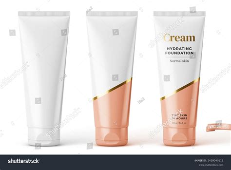 흰색 바탕에 화장품 튜브의 벡터 현실적인 스톡 벡터로열티 프리 2439040111 Shutterstock
