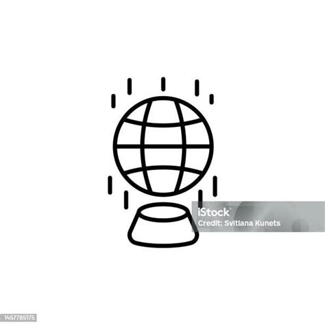 지구본 선 아이콘입니다 세계 월드 와이드 웹 인터넷 행성 대륙 바다 지리 교육 학교 대학 지식의 개념 흰색 배경에 벡터 검은 선