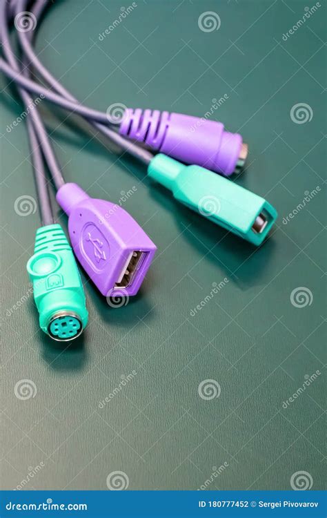 Set Of Wires For Connecting A Keyboard And Mouse Computer Peripherals Stock Photo Image Of
