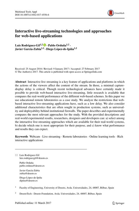 Pdf Interactive Live Streaming Technologies And Approaches For Web Based Applications