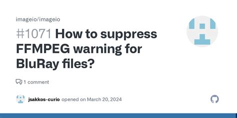 How To Suppress Ffmpeg Warning For Bluray Files Issue